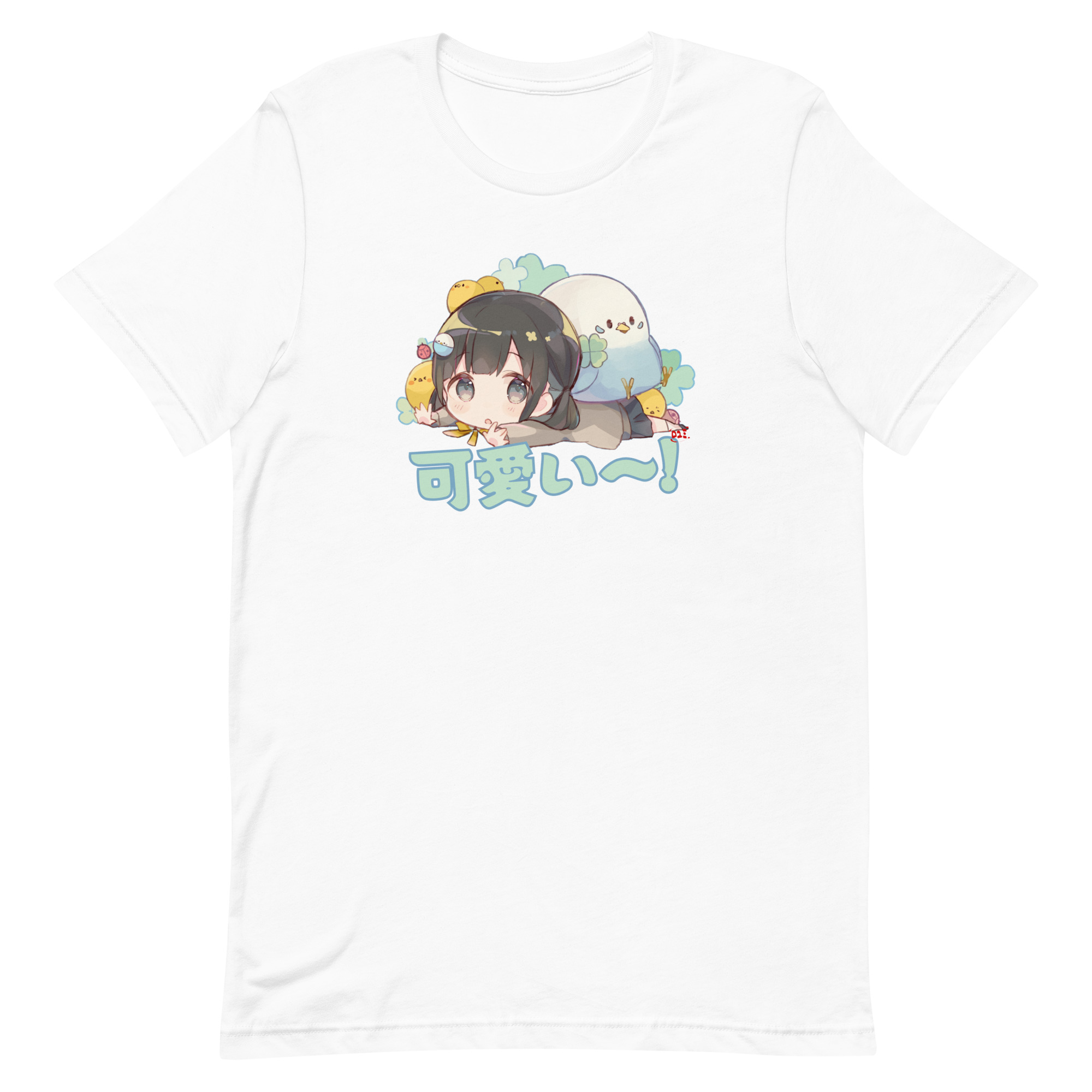 Cute "Kawaii" Anime Girl and Chicks! (white) / Unisex t-shirt - RoYuMi ...